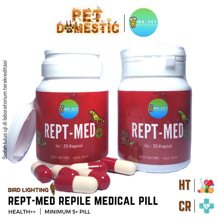 Jual REPT MED KAPSUL OBAT FLU PILEK MOGOK MAKAN REPTIL REPTILE SULCATA ...