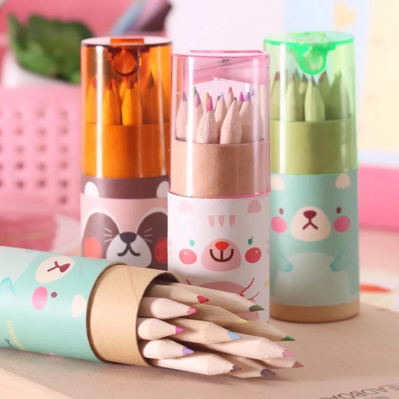 Jual Pensil Warna Dan Peraut Pensil Warna Set 12 Warna Pensil Warna Set