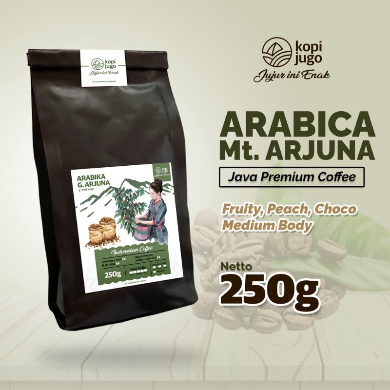 Jual KOPI JUGO Kopi Arabika Gunung Arjuna 250g / Biji Kopi Bubuk Murni Asli Kopi Arabika ...