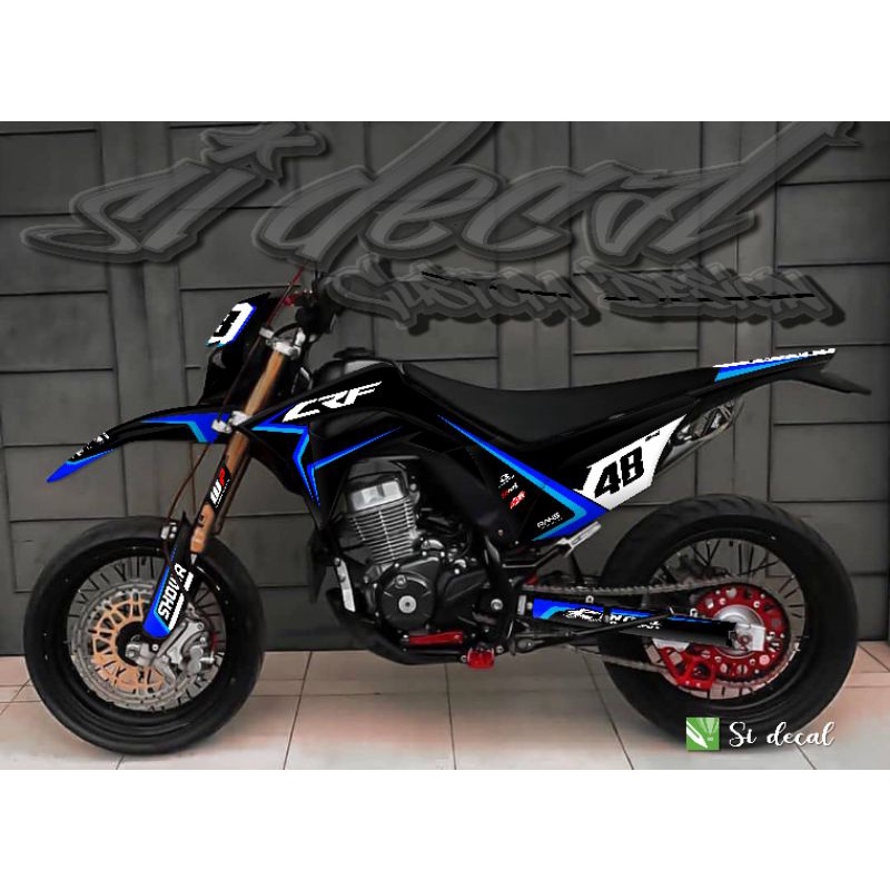 Jual stiker decal crf 150L biru hitam full body custom free request ...