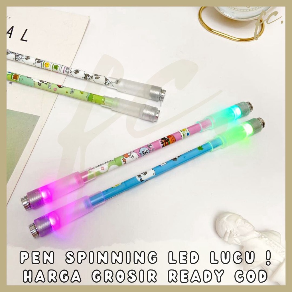 Jual Pen / Pulpen Gel Putar Magnet Fidget Spinner Spinning Light Lampu ...