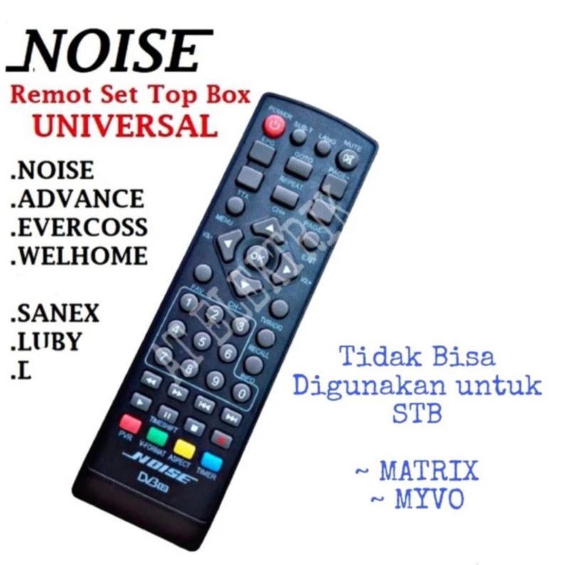 Jual Remot Remote STB TV Digital Universal / DVB T2 Merk Noise Remot ...