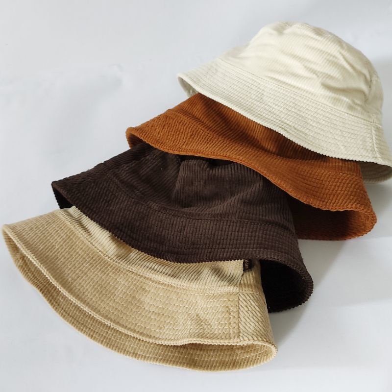 Jual Topi Bucket distro/ Bucket hat corduroy bucket polos bolak balik ...
