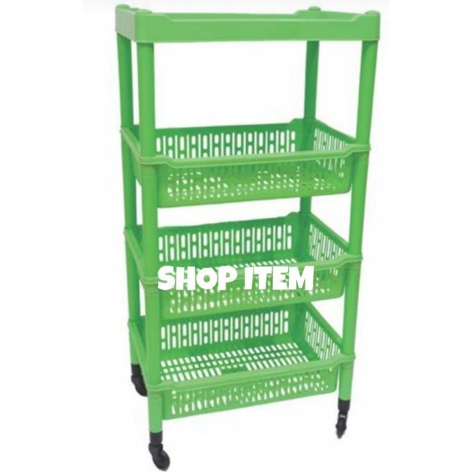 Jual Rak Roda Susun 4 Plastik / Rak Salon / Rak 4 Susun + Roda Tebal ...