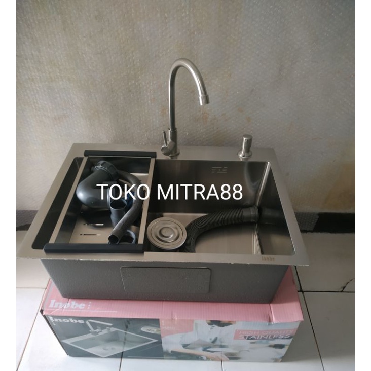 Jual Kitchen Sink inobe 6045 Stainless Komplit set tinggal pasang ...