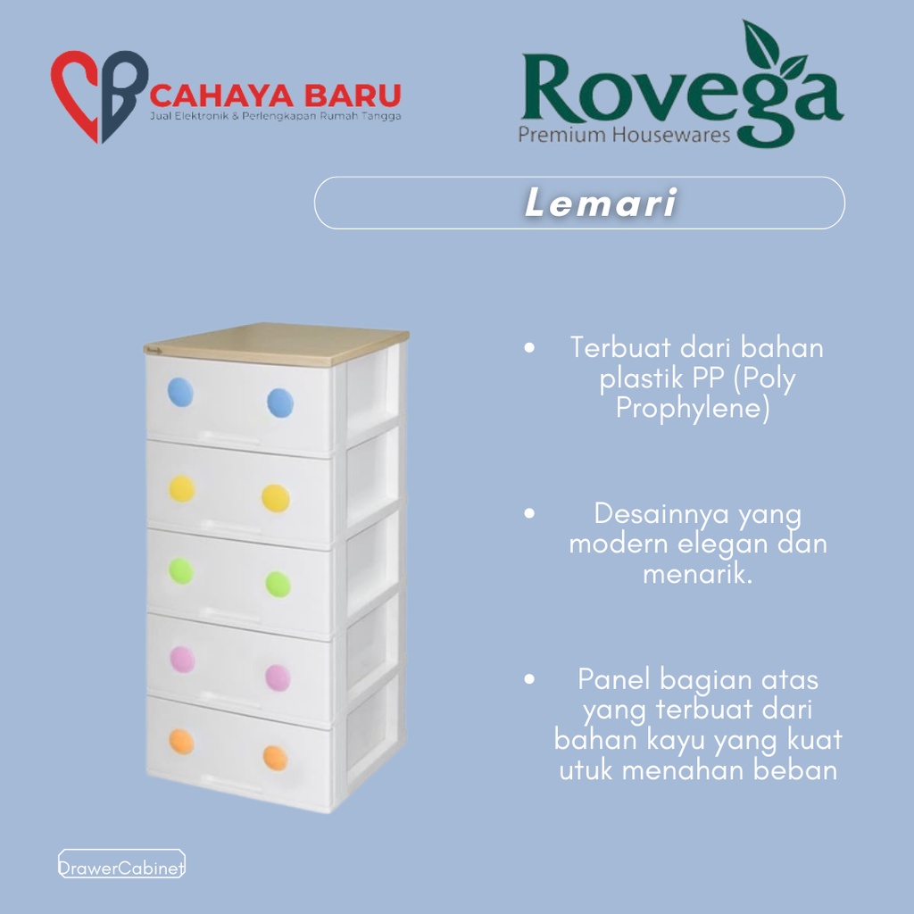 Jual ROVEGA 5 DRAWER CABINET (GO-SEND) | Shopee Indonesia