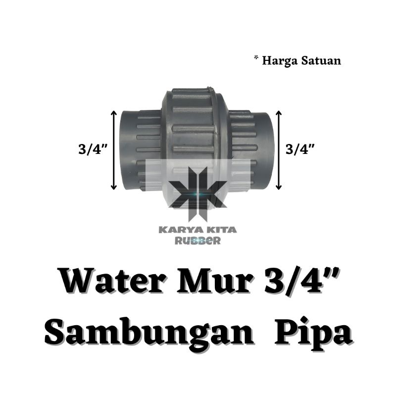 Jual Water Mur 3/4 Inch Sambungan Pipa PVC / Union Socket Water Moor ...