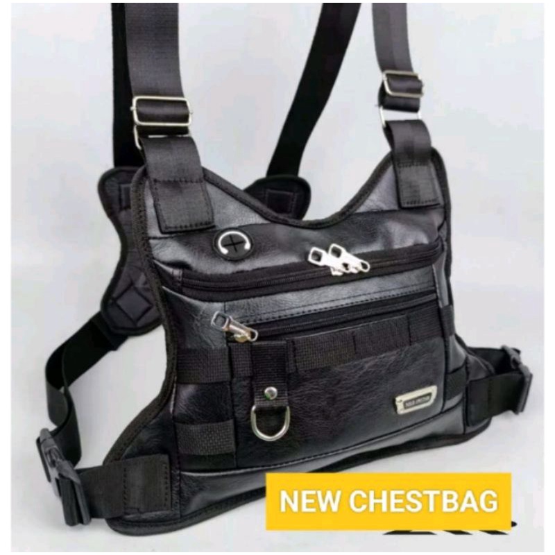 Jual Chest Bag Kulit PU Leather Water Resistant Tas Dada Tactical Chest ...