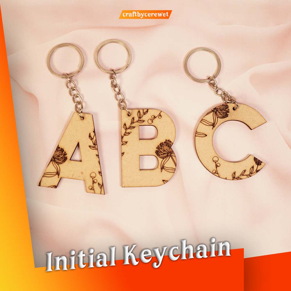 Jual Gantungan kunci kayu huruf alfabet inisial nama Souvenir ...