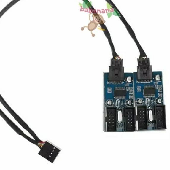 Jual Kabel USB Motherboard 9 pin Splitter 1 to 4 cabang front panel hub ...