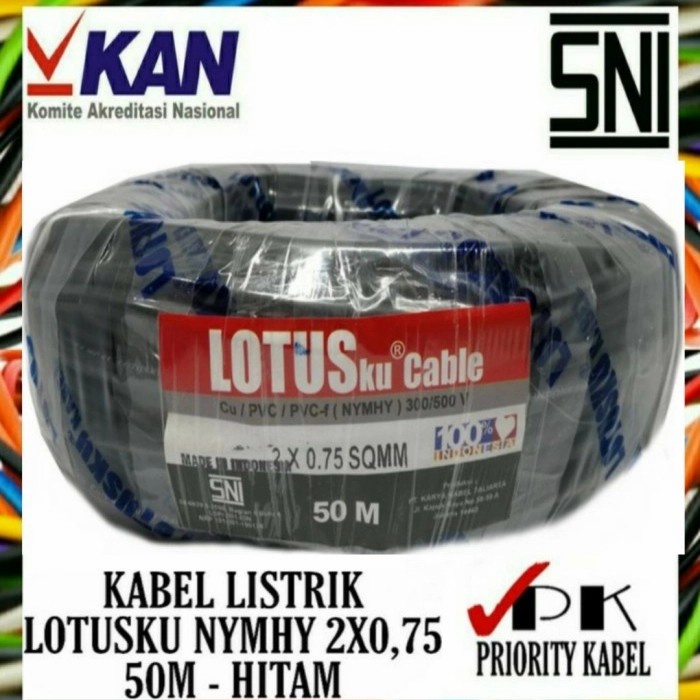 Jual Kabel Listrik Serabut Lotusku Nymhy 2X0,75 2X0.75 50 Meter (50) | Shopee Indonesia