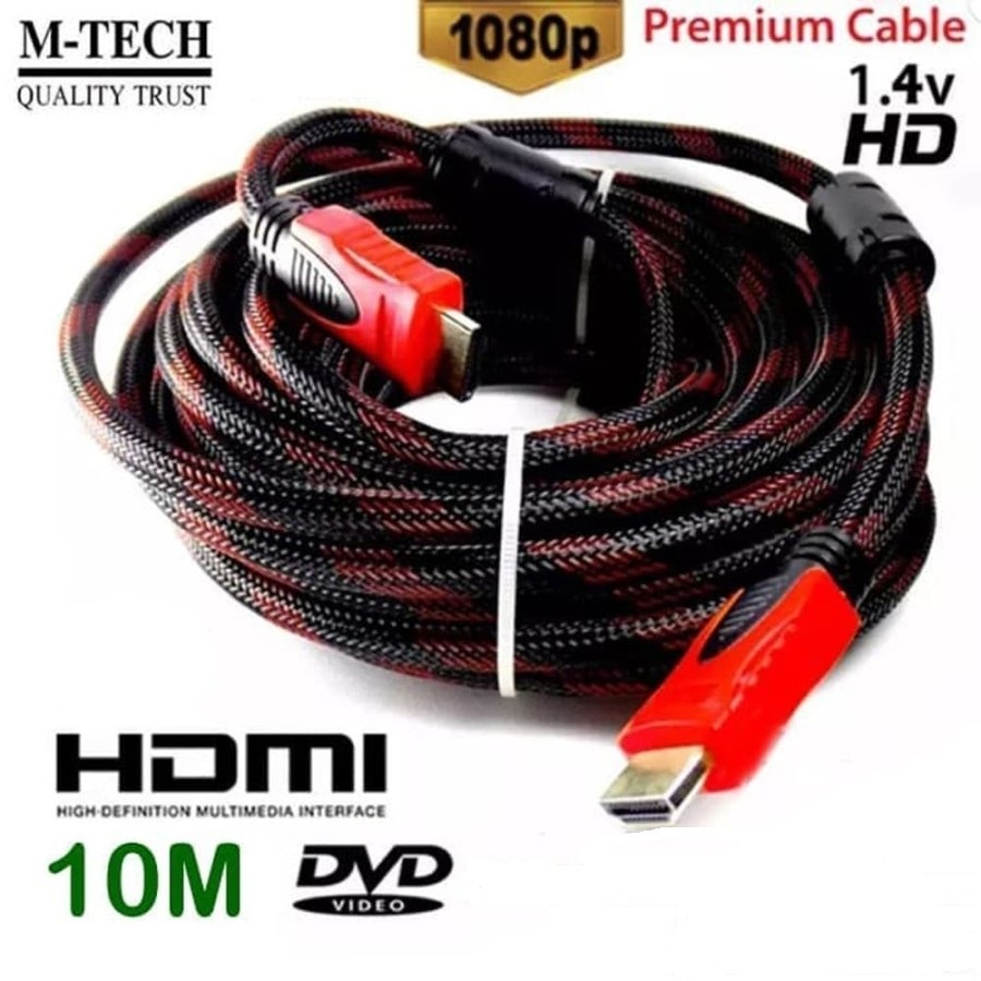 Jual M-Tech Kabel HDMI To HDMI Jaring 10M Gold Plated 10 Meter | Shopee Indonesia