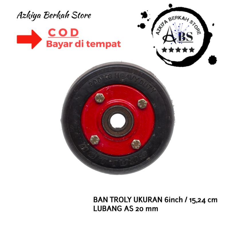 Jual RODA LORRY KARET SWALLOW 6 inch | RODA TROLLEY 6 inch | RODA ROLLI ...