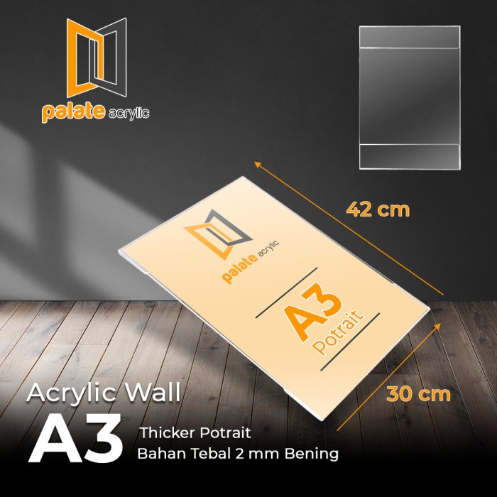 Jual Rak Akrilik Wall A3+ / Acrylik / Thicker / Akrilik Dinding Brosur ...