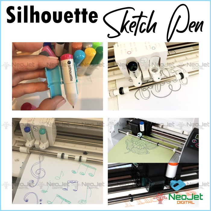 Jual Silhouette Sketch Pen Pack Glitter Set 4 Warna Cameo Portrait ...