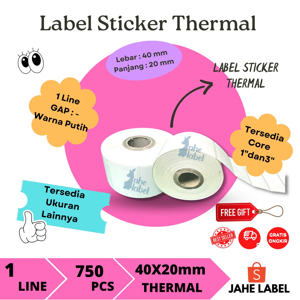 Jual LABEL STIKER BARCODE 40X20 2 LINE | Shopee Indonesia