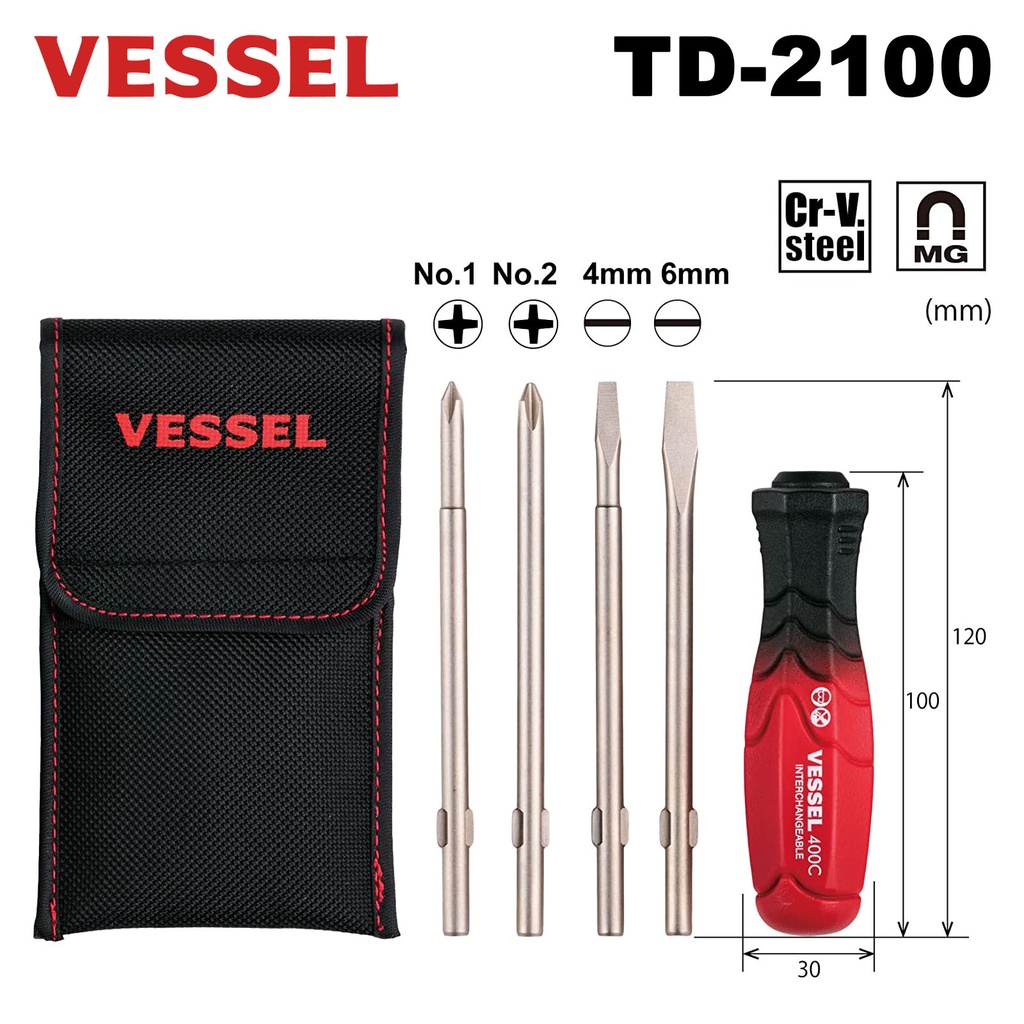 Jual TD-2100 - Obeng Set 4 in 1 + Pocket Bag Dual Tone Screwdriver ...