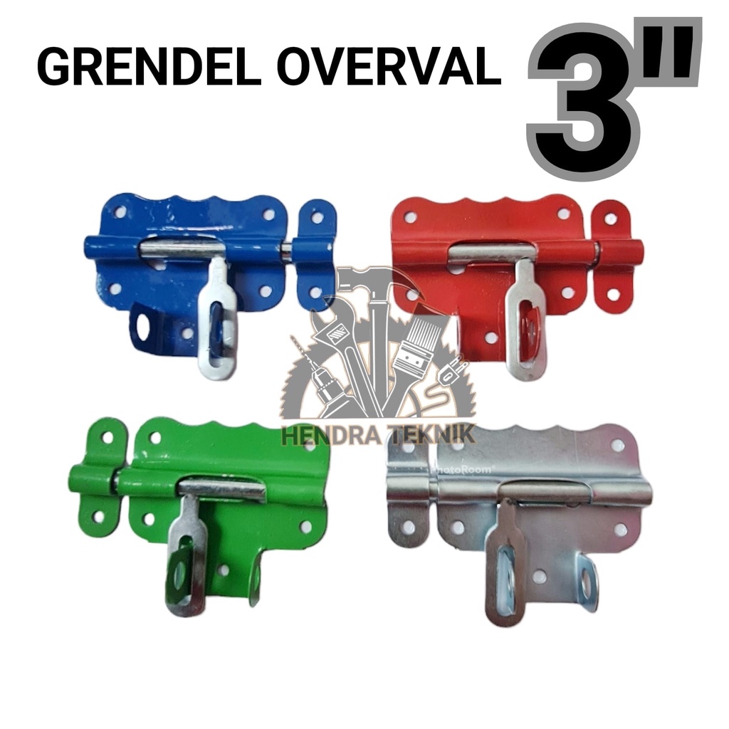 Jual GRENDEL OVERVAL WARNA 3 inci GRENDEL KUNCI 90MM SELOT GEMBOK ...