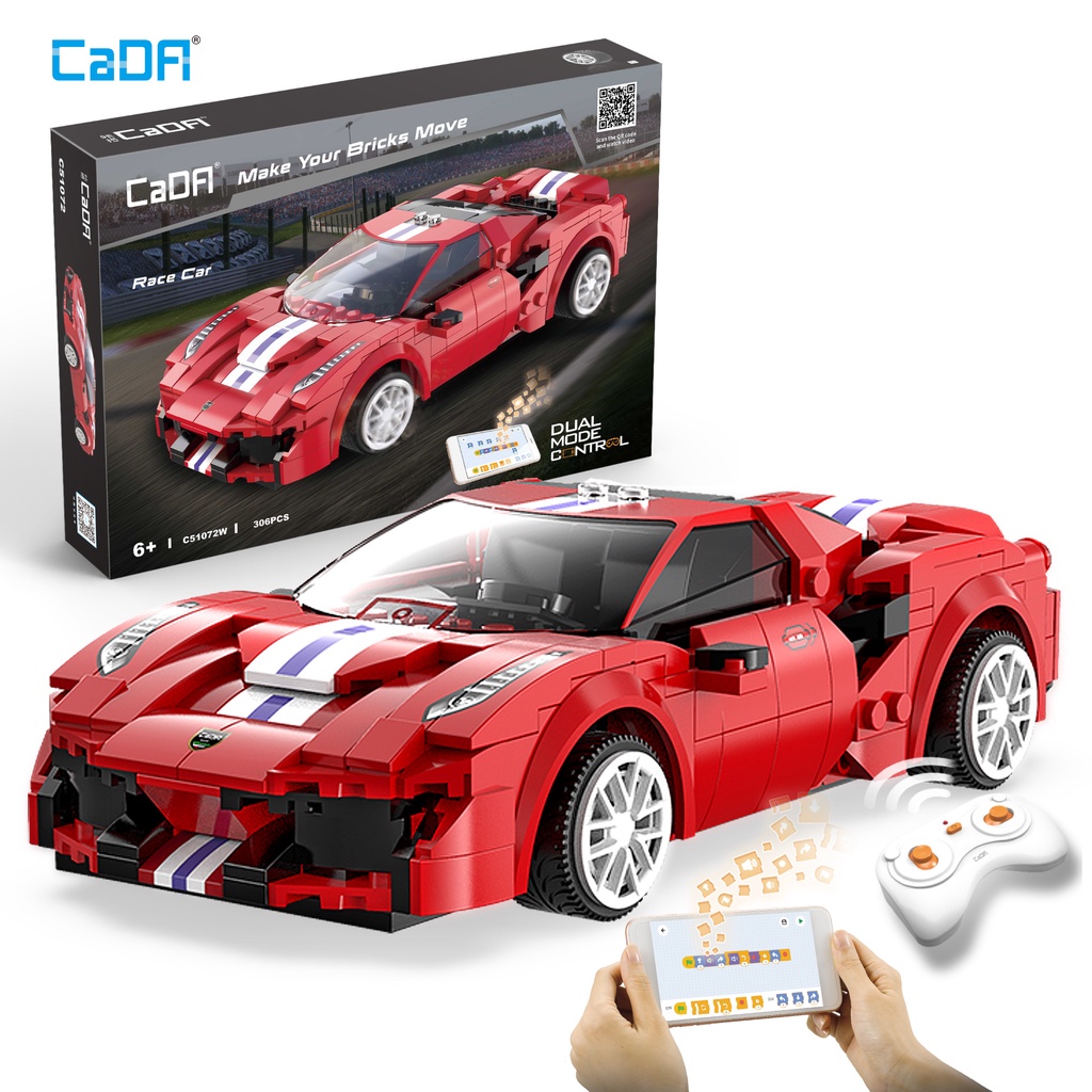 Jual Double E CADA Bricks 488 Race Car C51072W Dual Mode Control ...