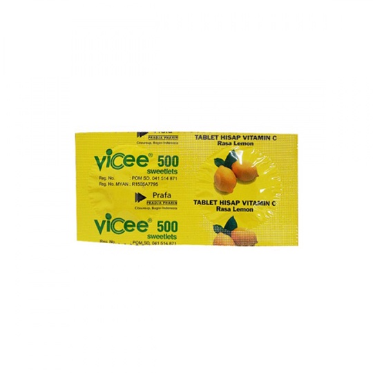 Jual Vitacimin Vicee Vitamin C 500 mg rasa lemon 1 strip isi 2 tablet ...