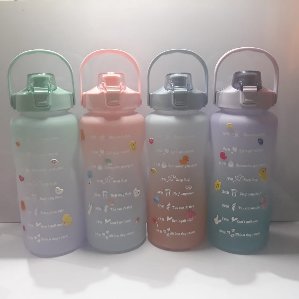 Jual Botol Minum Viral 2 Liter BPA FREE / Botol Minum 2000 ml | Shopee ...