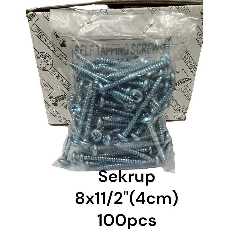 Jual B SC99 P+AB 8 x 1½" ( panjang 4cm ) sekrup tapping Kepala bulat ...