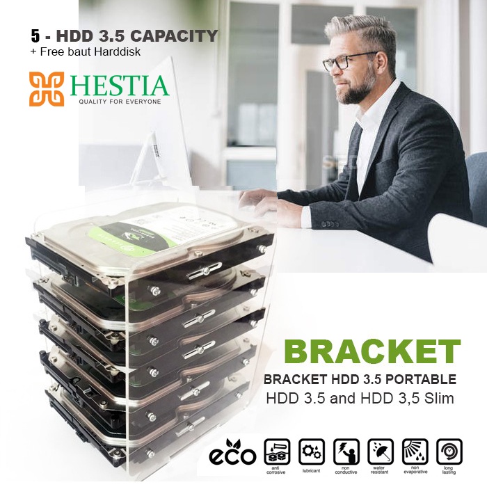 Jual Harddisk hdd 3.5 Barcket Transparan 5 Layer - Rak hardisk ...