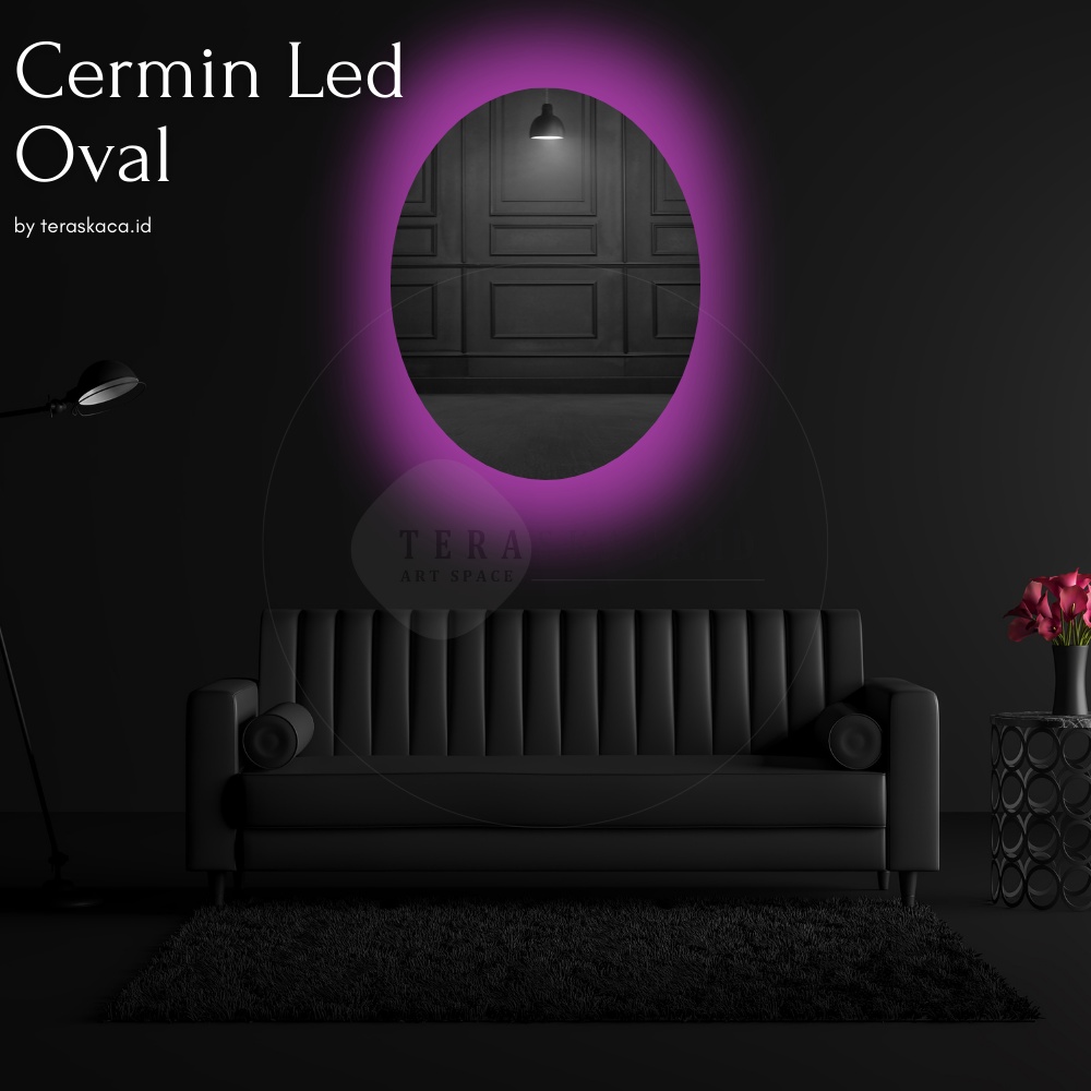 Jual Kaca Cermin Lampu Led Oval | Dekorasi Ruangan Aesthetic | Ukuran ...