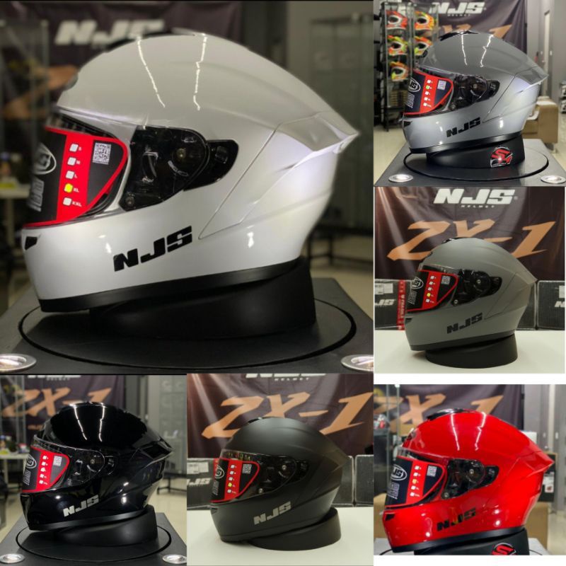 Jual HELM FULLFACE NJS ZX1 DOULE VISOR SOLID SNI | Shopee Indonesia