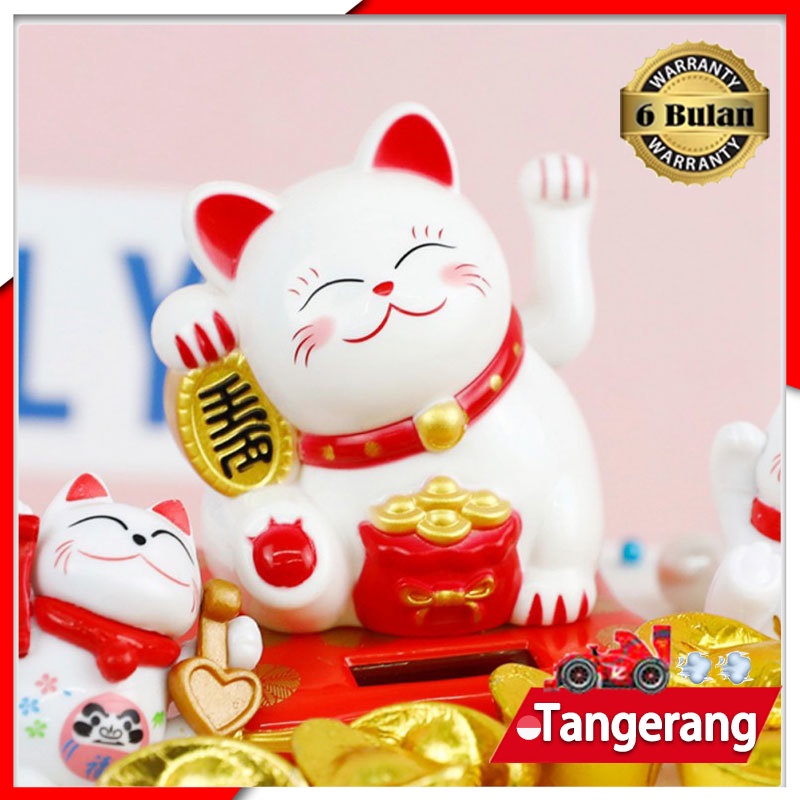 Jual Kucing Maneki Solar/Pajangan Kucing Hoki/Patung Kucing Hoki/Lucky ...