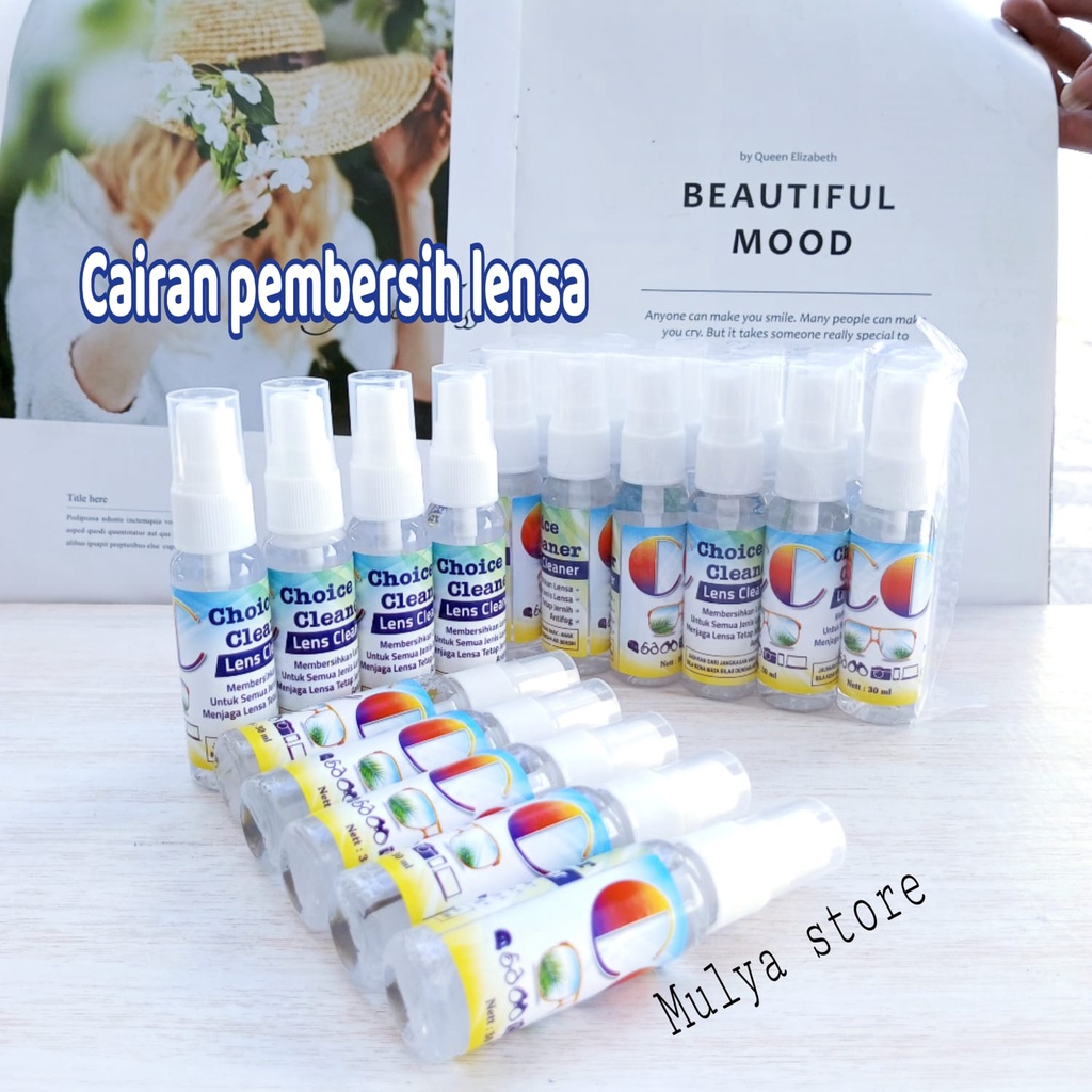 Jual Cairan Pembersih 1 Botol Kacamata Dan lap pembersih (Lens cleaner ...
