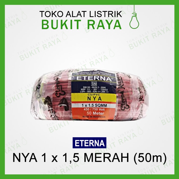 Jual Etnya15M Eterna Kabel Nya 1,5 Merah 1 X 1,5 50M Cod | Shopee Indonesia