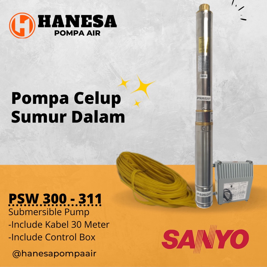 Jual Sanyo PSW 300 - 311 Pompa Celup Sumur Dalam | Shopee Indonesia