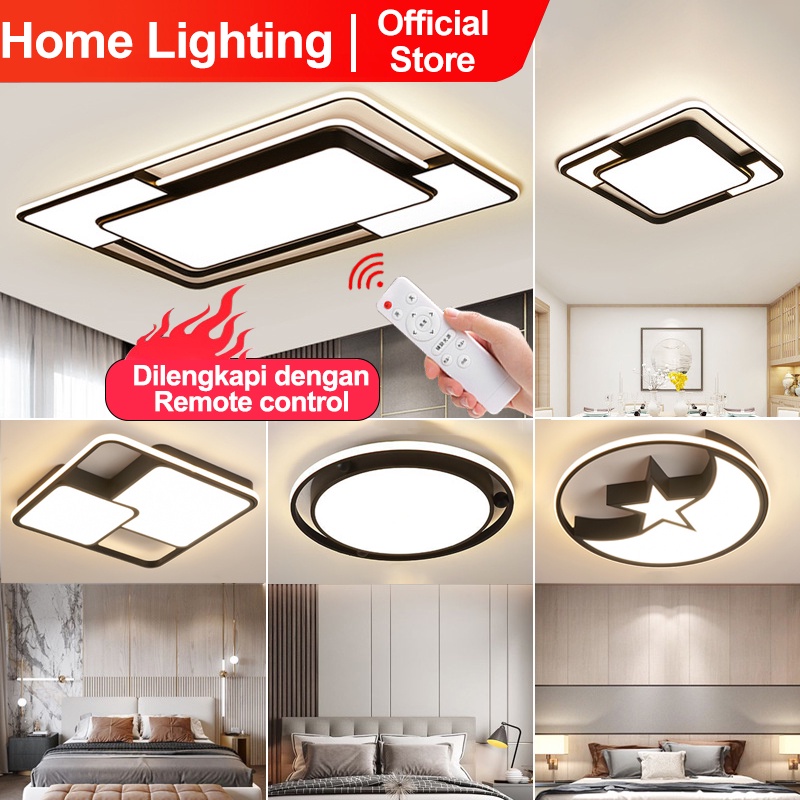 Jual Home Lighting Lampu Plafon Lampu Hias Rumah LED 3 Warna Bentuk Persegi Gaya Nordic ...