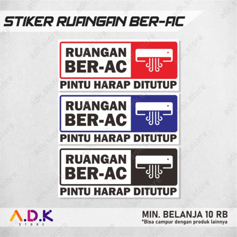 Jual STIKER RUANGAN BER-AC (23,5x10cm) | Shopee Indonesia