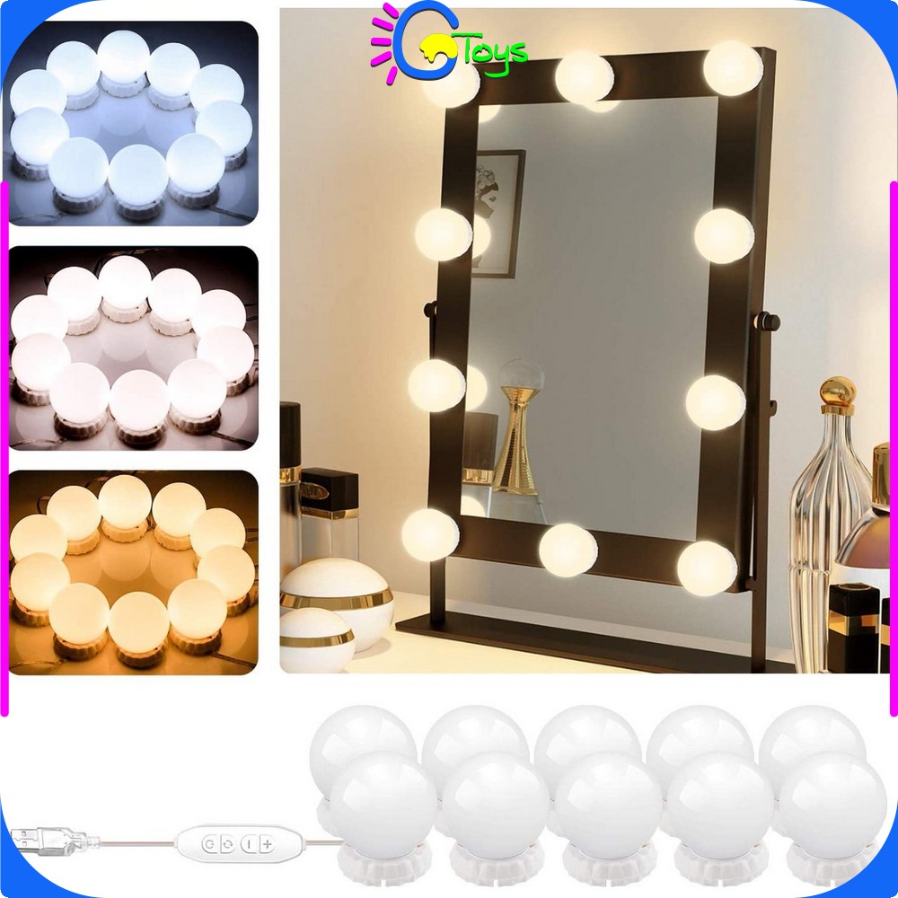 Jual CR-K2 Lampu Led Meja Rias Make Up | Lampu Kaca Rias Vanity Mirror Light ( 10 Bohlam ...