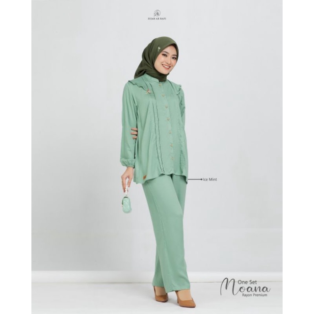 Jual Arrafi Setelan Atas Bawah Moana One Set Bahan Rayon Premium Adem ...