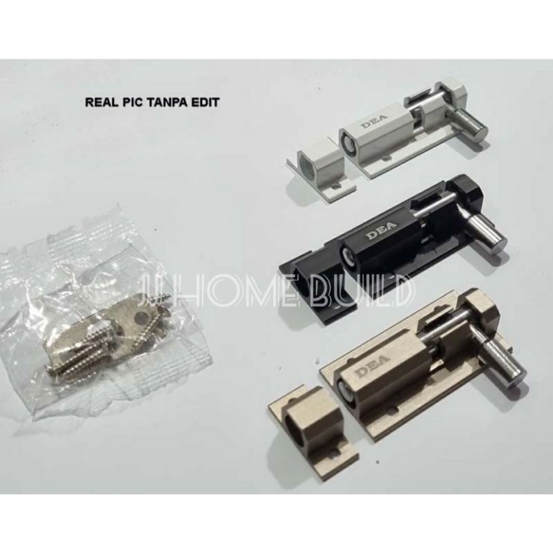 Jual Grendel / Slot Pintu 2 Inch Alumunium Tebal Hitam Black Putih Grey ...