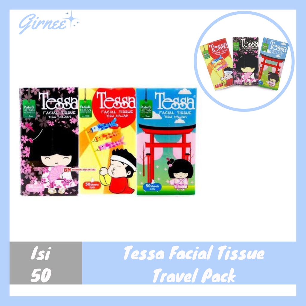 Jual Tissue Tessa 50 Lembar/Tissue Wajah/Facial Tissues/Tisu Traveling ...