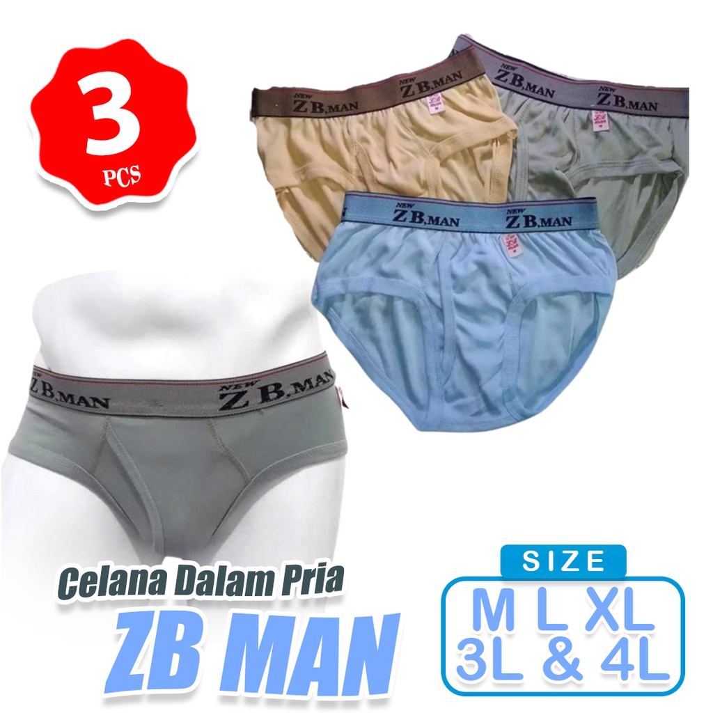 Jual 3 Pcs Celana Dalam Pria ZB Man Karet Boxer & Kerut | CD Zbman Cd ...