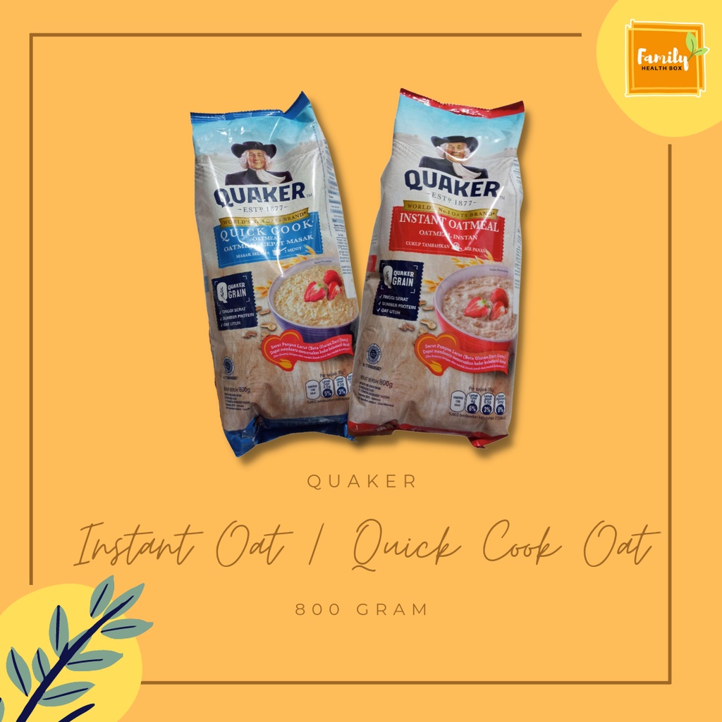 Jual Quaker Oats Instant Oat / Quick Cooking Oat 800 Gram | Shopee ...