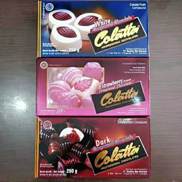 Jual Coklat Collata batangan / cokelat blok strawberry , coklat dan ...