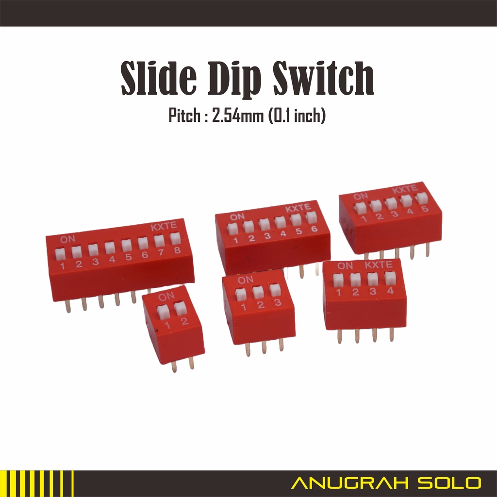 Jual Slide Dip Switch 2.54mm 2pin 3pin 4pin 5 Pin 6pin 8pin Sliding DIP ...