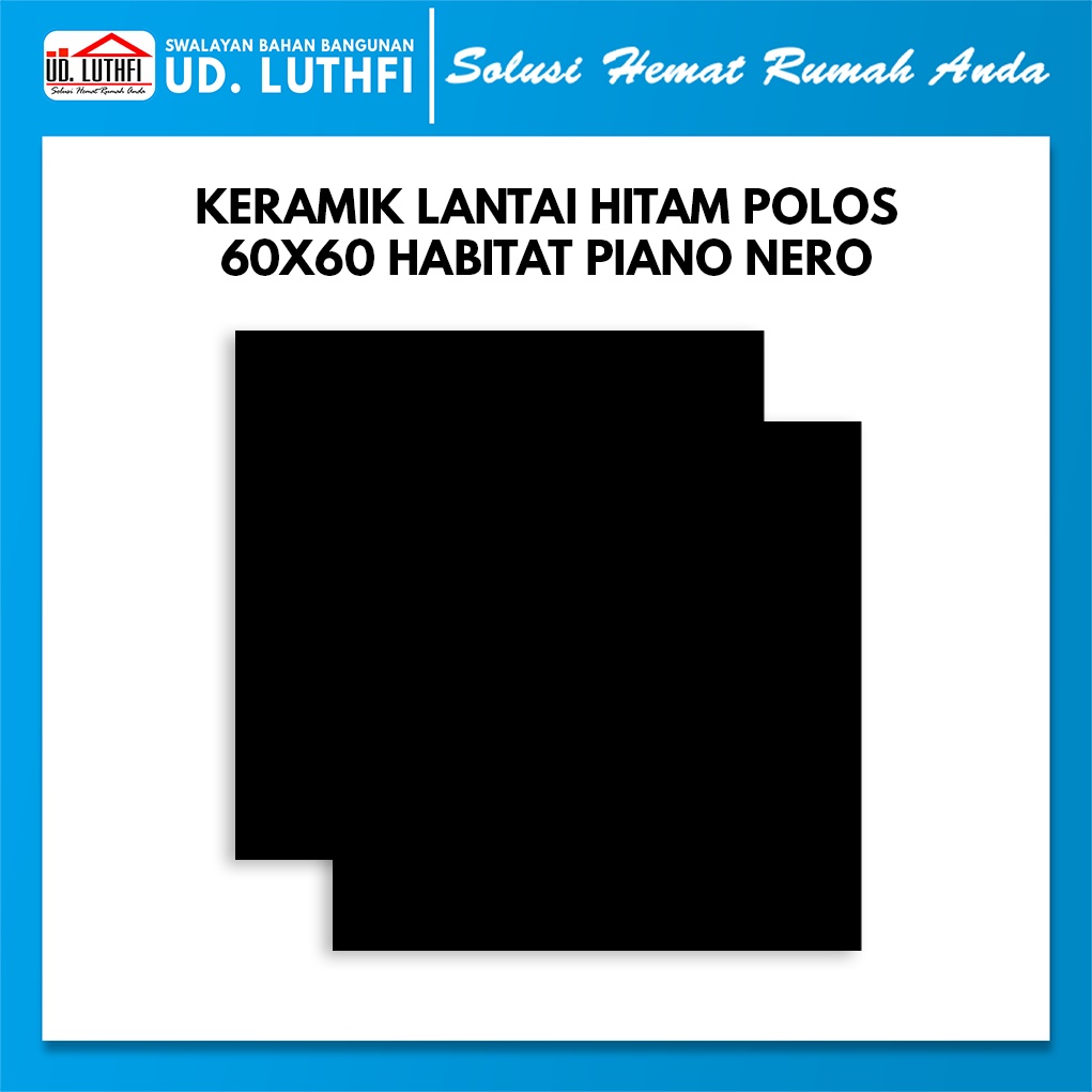 Jual Keramik Lantai Hitam Polos Halus 60x60 Habitat Piano Nero | Shopee ...