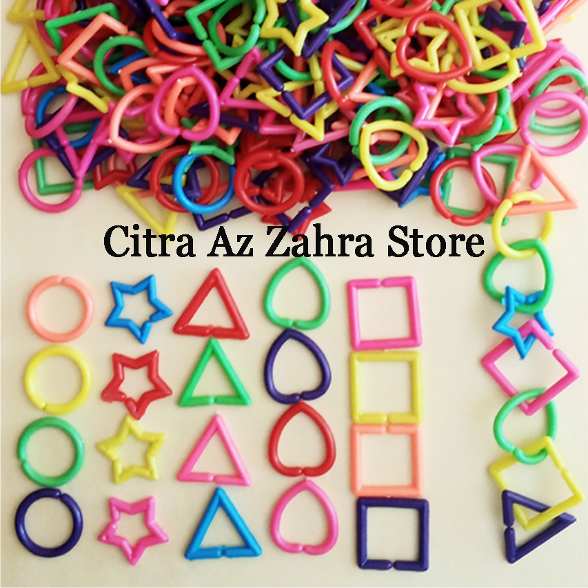 Jual Geometri Bentuk Rantai Mainan Meronce Anak Kemasan 250 gram ...