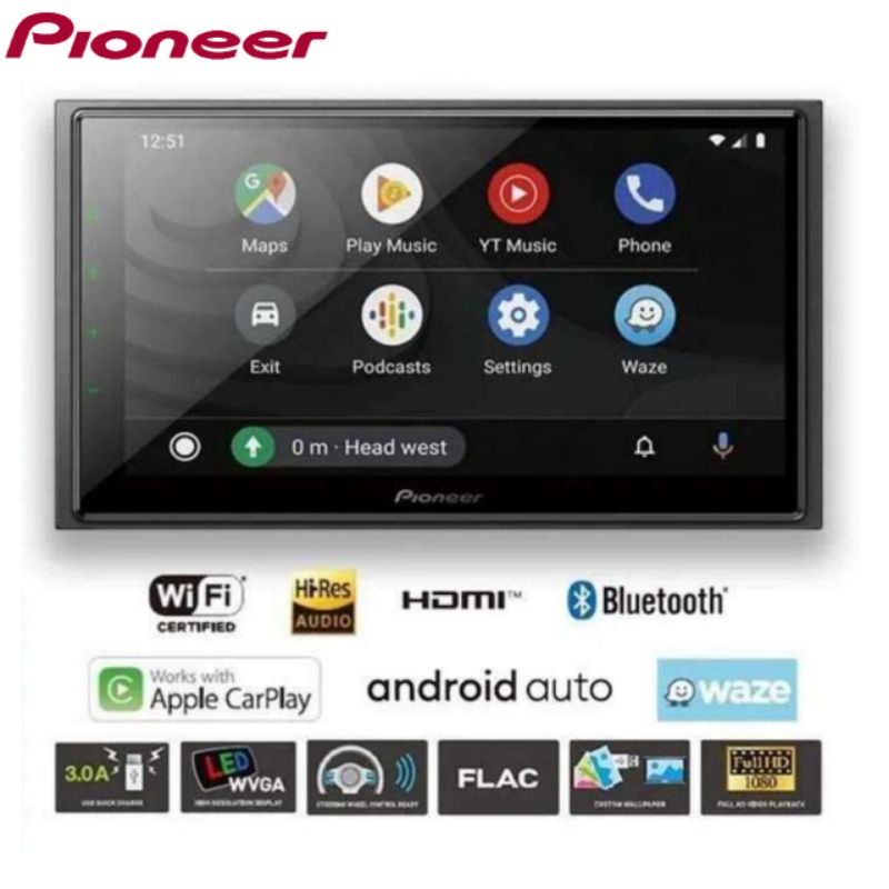 Jual Pioneer DMH-Z6350BT Digital Double Din Wireless Apple Carplay Android | Shopee Indonesia