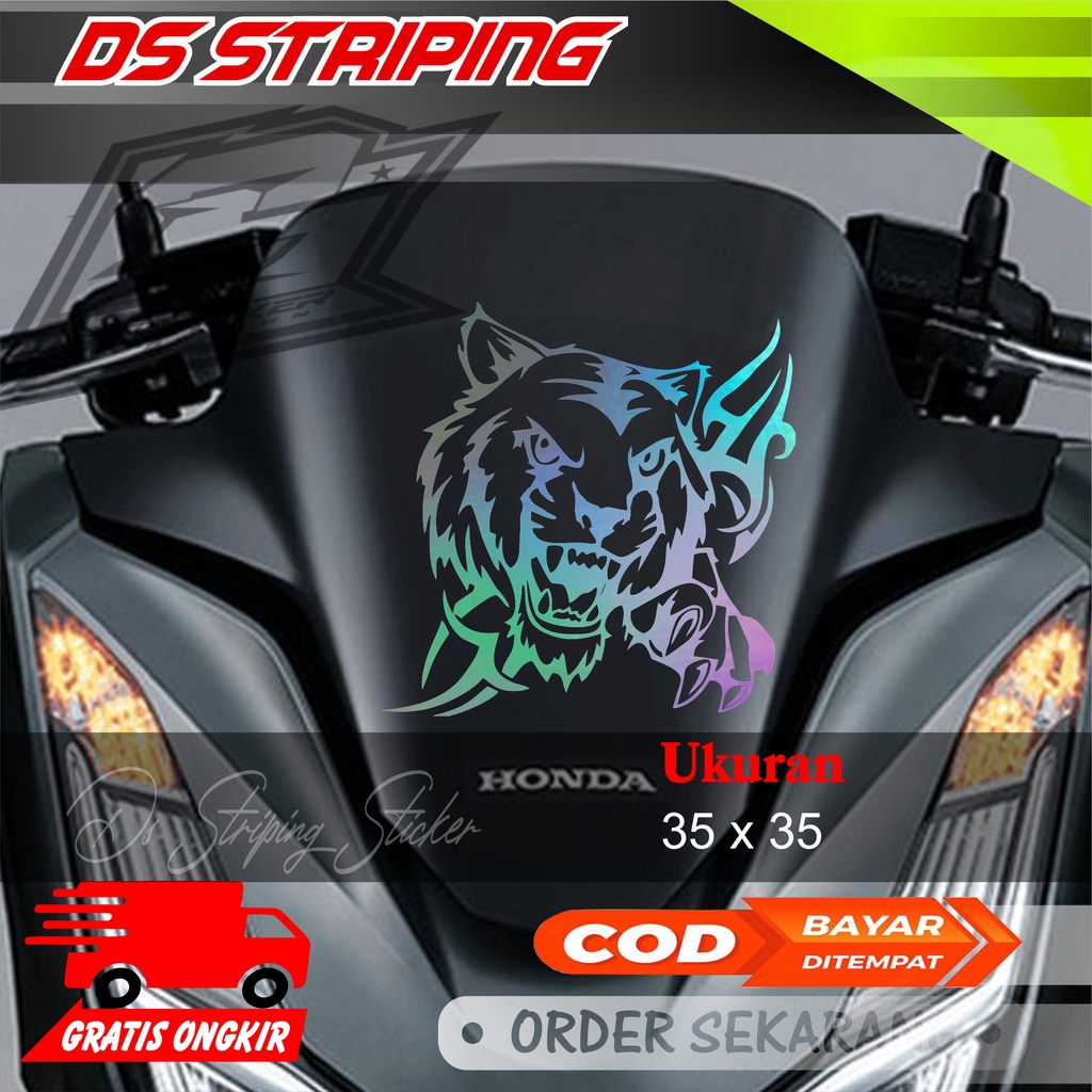 Jual ct-48 Stiker Cutting Kepala Macan A Variasi Motor Mobil Sticker ...