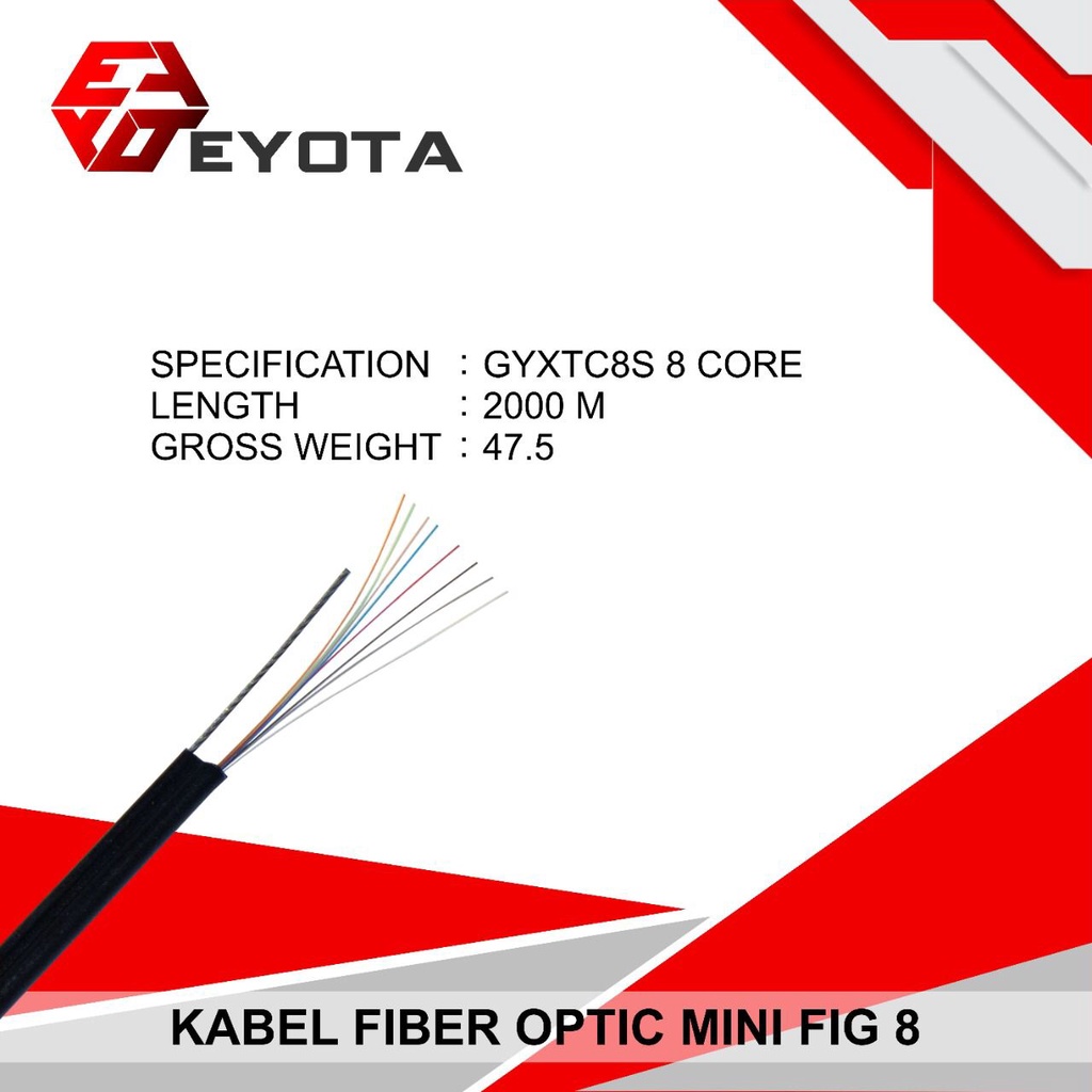 Jual Kabel FO 8 Core MIni FIG 8 Fiber Cable Plus Jelly Tube 2000 M ...