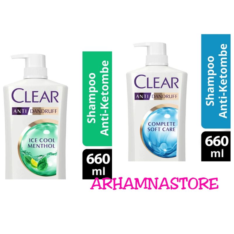 Jual CLEAR Shampoo Ice Cool Menthol Complete Soft Care 660ml | Shopee ...