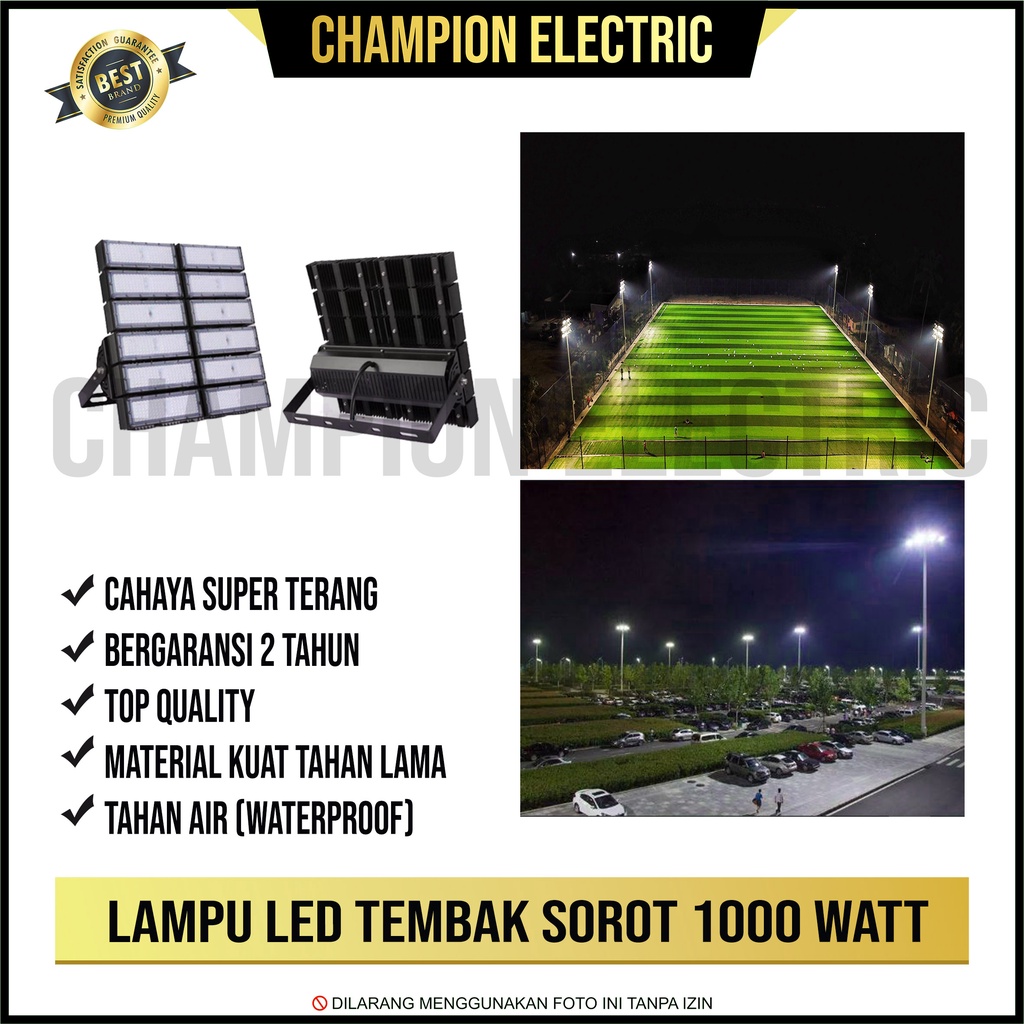 Jual Lampu Sorot LED Outdoor 1000W - Lapangan, Proyek, Bangunan Garansi ...